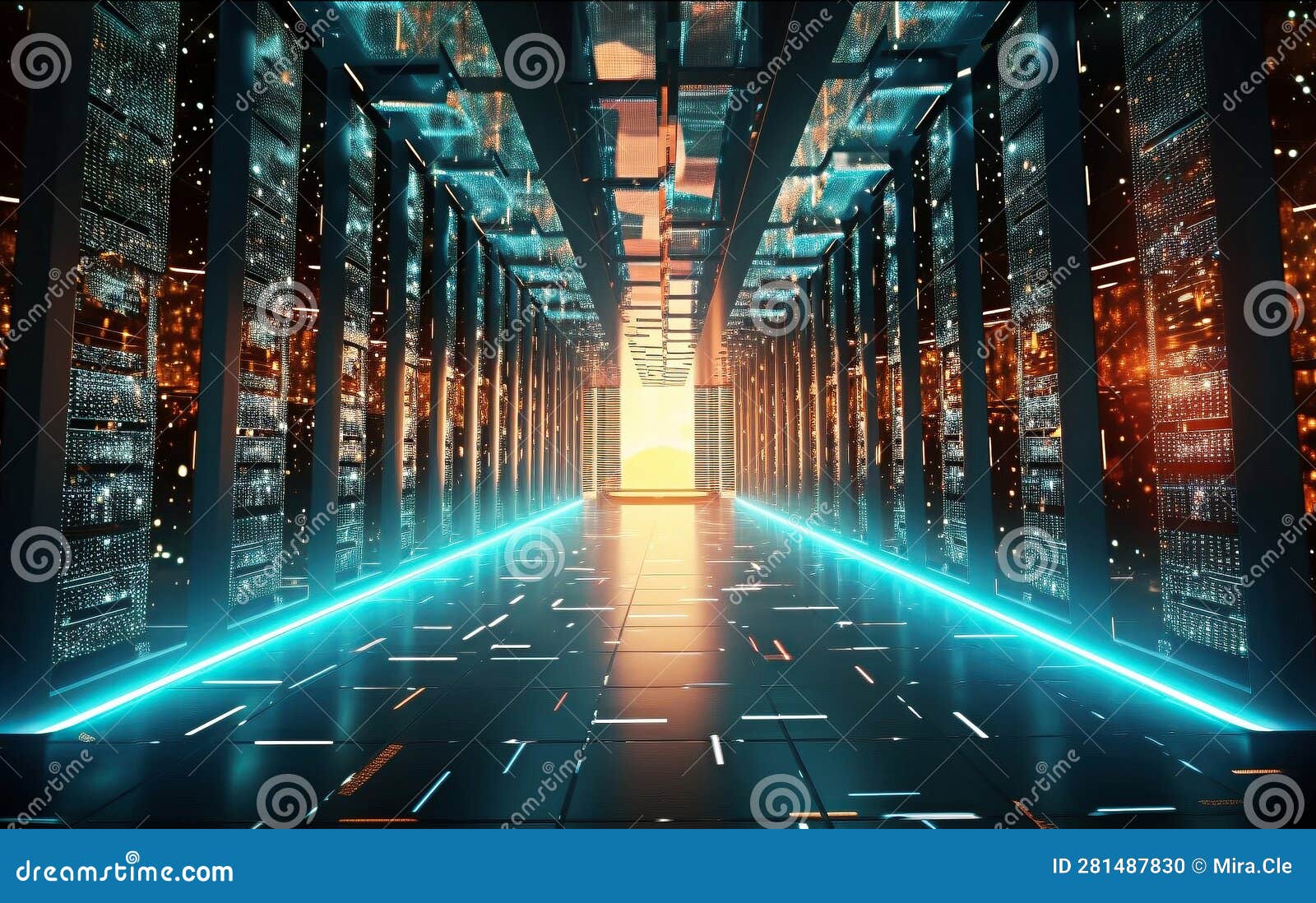Graphic Concept of Big Data Center, Created with Generative AI Stock ...