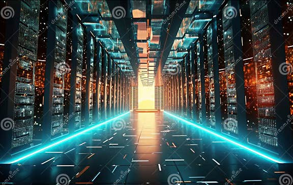 Graphic Concept of Big Data Center, Created with Generative AI Stock ...