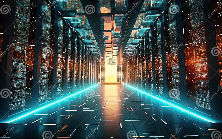 Graphic Concept of Big Data Center, Created with Generative AI Stock ...