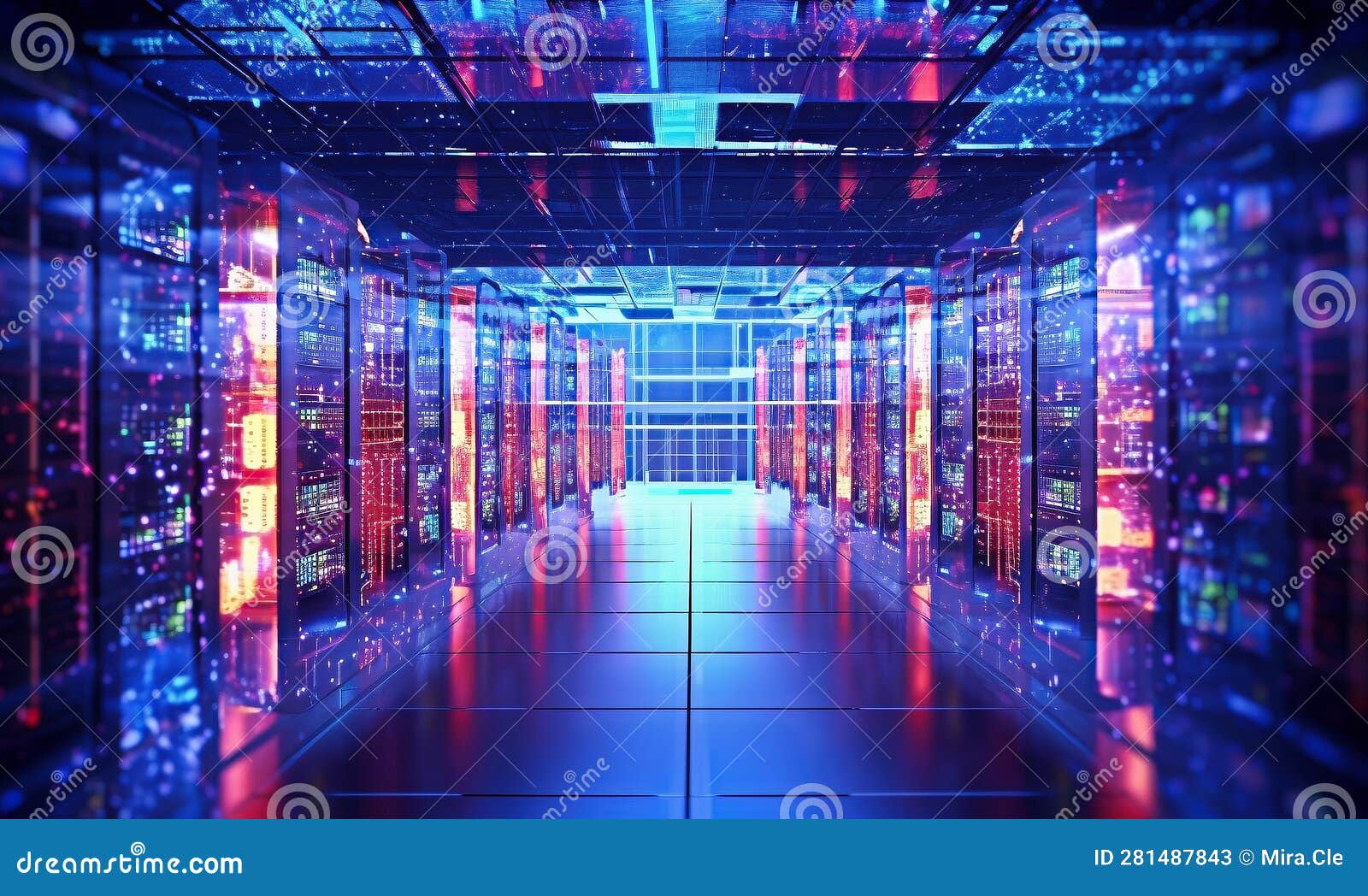 Graphic Concept of Big Data Center, Created with Generative AI Stock ...