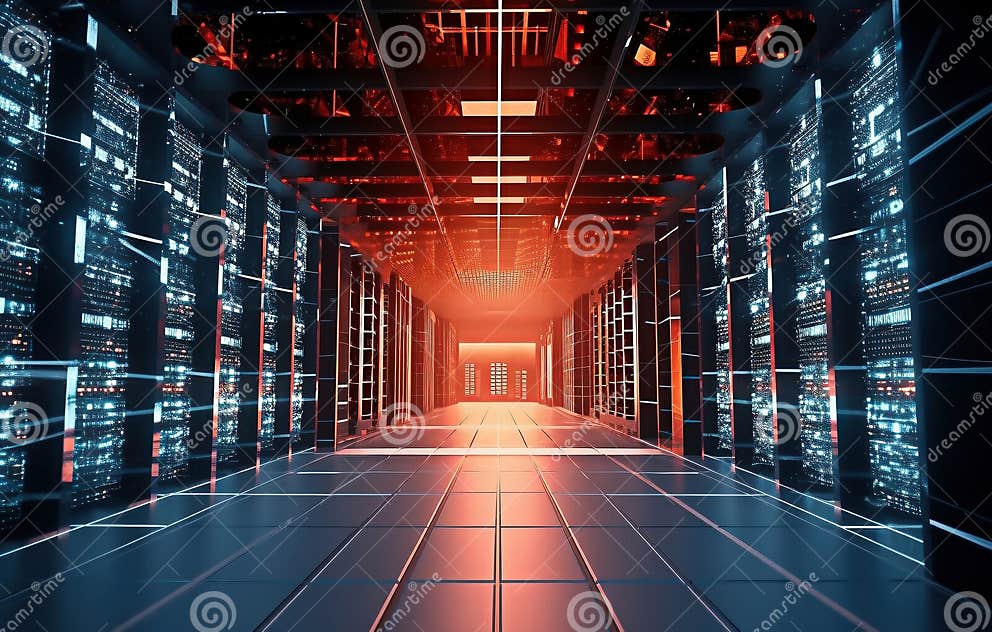 Graphic Concept of Big Data Center, Created with Generative AI Stock ...
