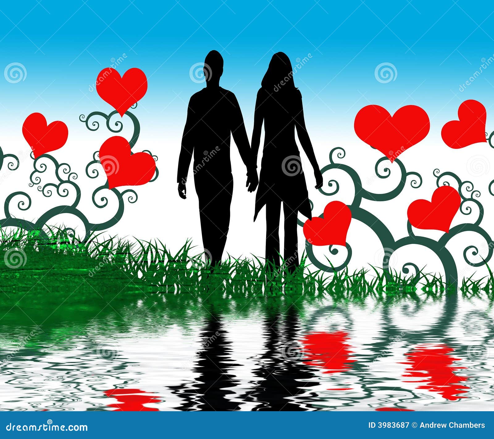 Graphic of couple in love stock illustration. Illustration of ...