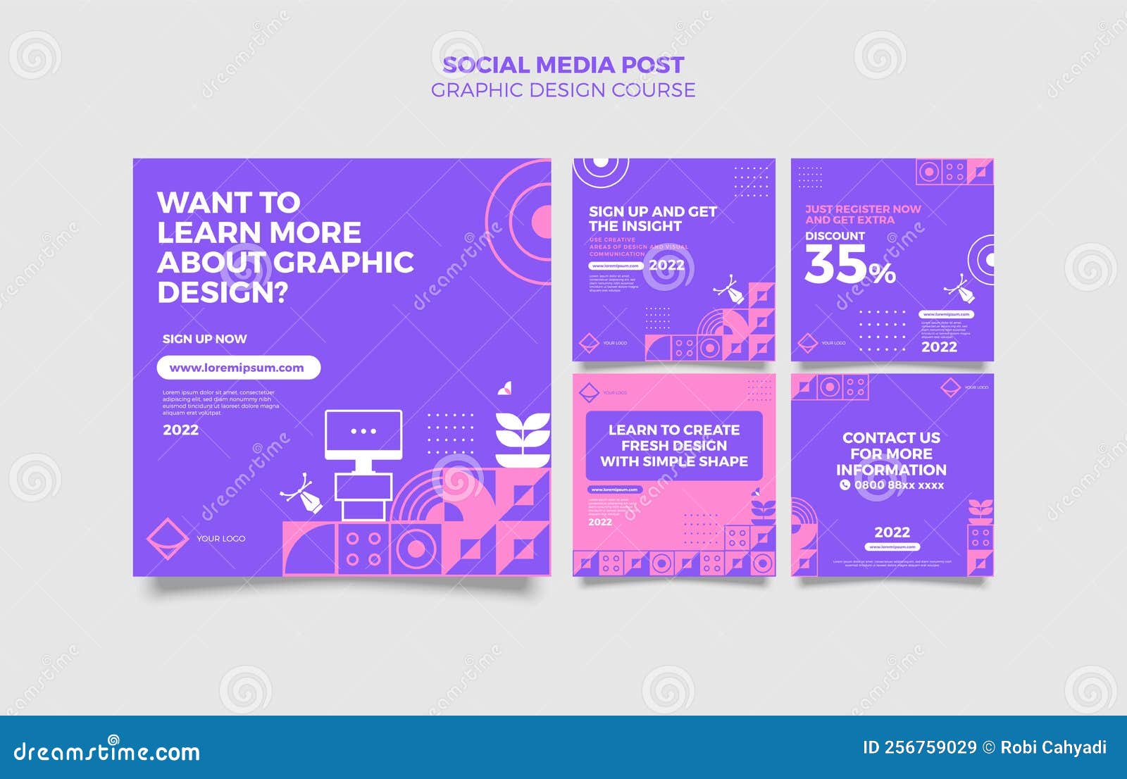 Graphic Course Instagram Feed Stock Vector - Illustration of document ...