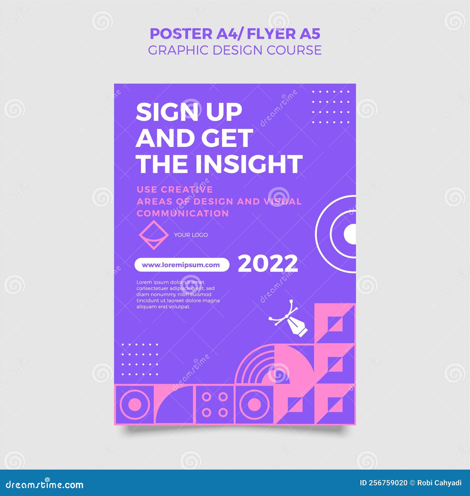 Graphic Course Poster A4 Template 03 Stock Vector - Illustration of ...