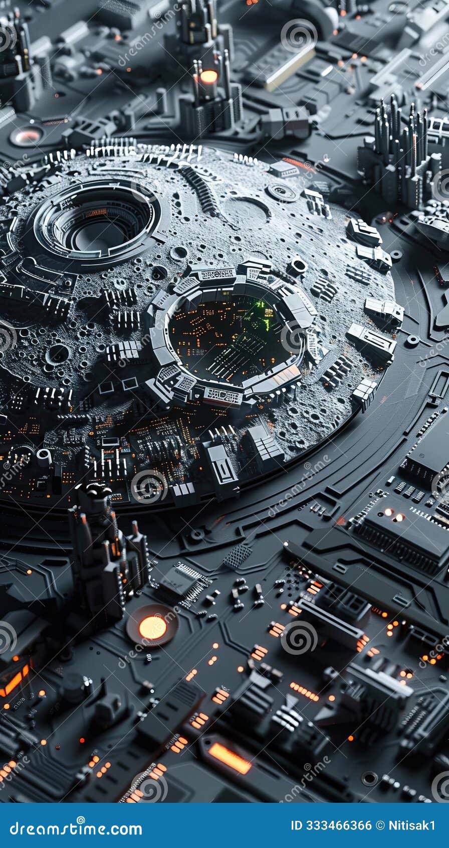 Graphic of 3D Model of Futuristic Technology Data Graph on an ...