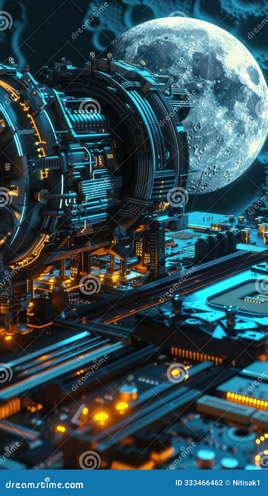 Graphic of 3D Model of Futuristic Transportation on the Lunar Surface ...