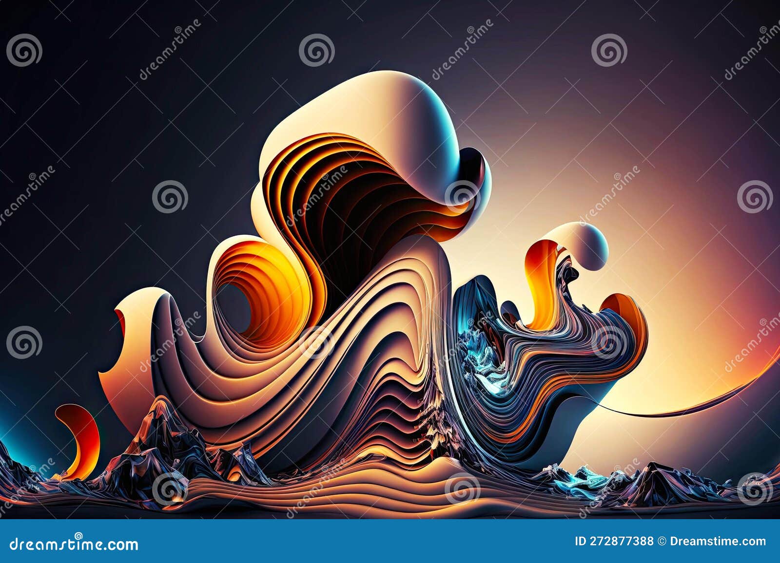 Graphic 3D Render Abstract Geometric Background in Form of Gray Golden ...