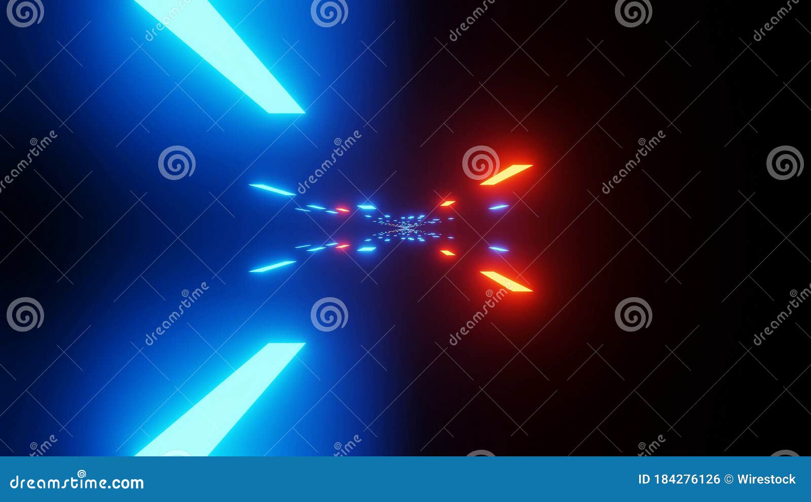 Graphic 3D Rendering Illustration of Blue and Red Lights - Perfect for ...