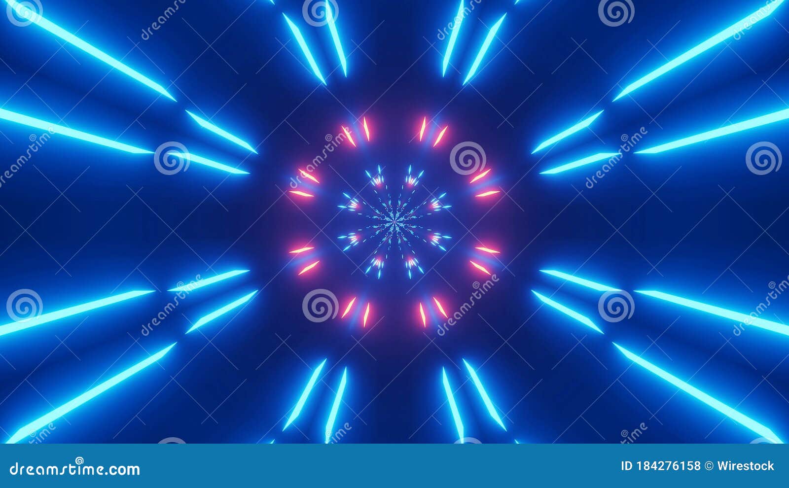 Graphic 3D Rendering Illustration of Blue and Red Lights - Perfect for ...
