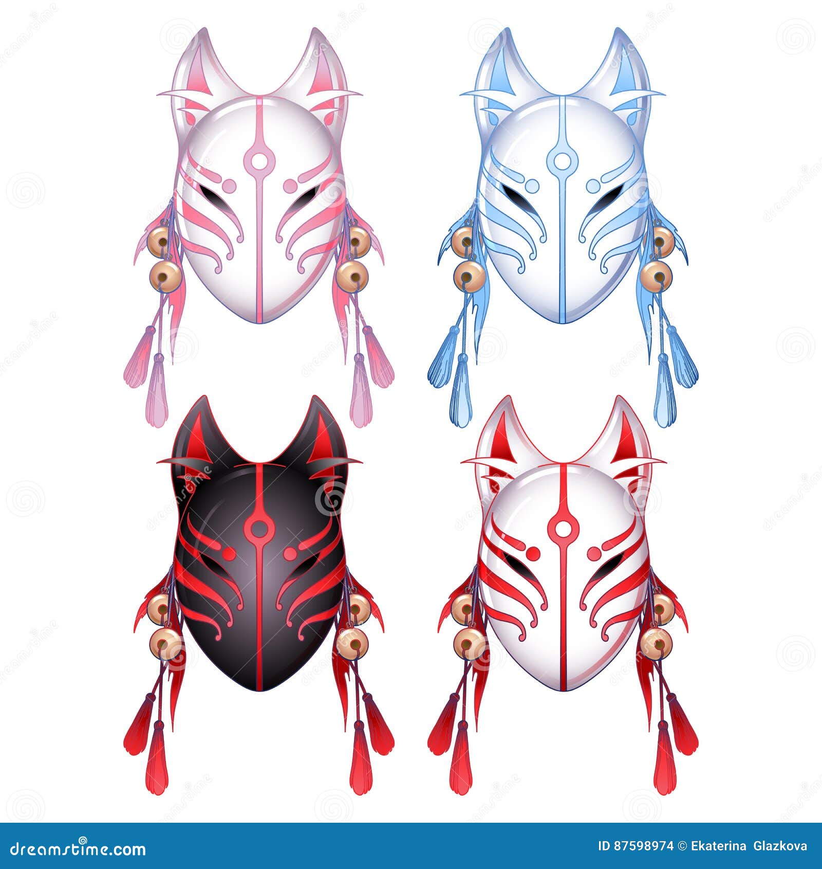 Graphic Deamon Fox Mask Cartoon Vector | CartoonDealer.com #84322275