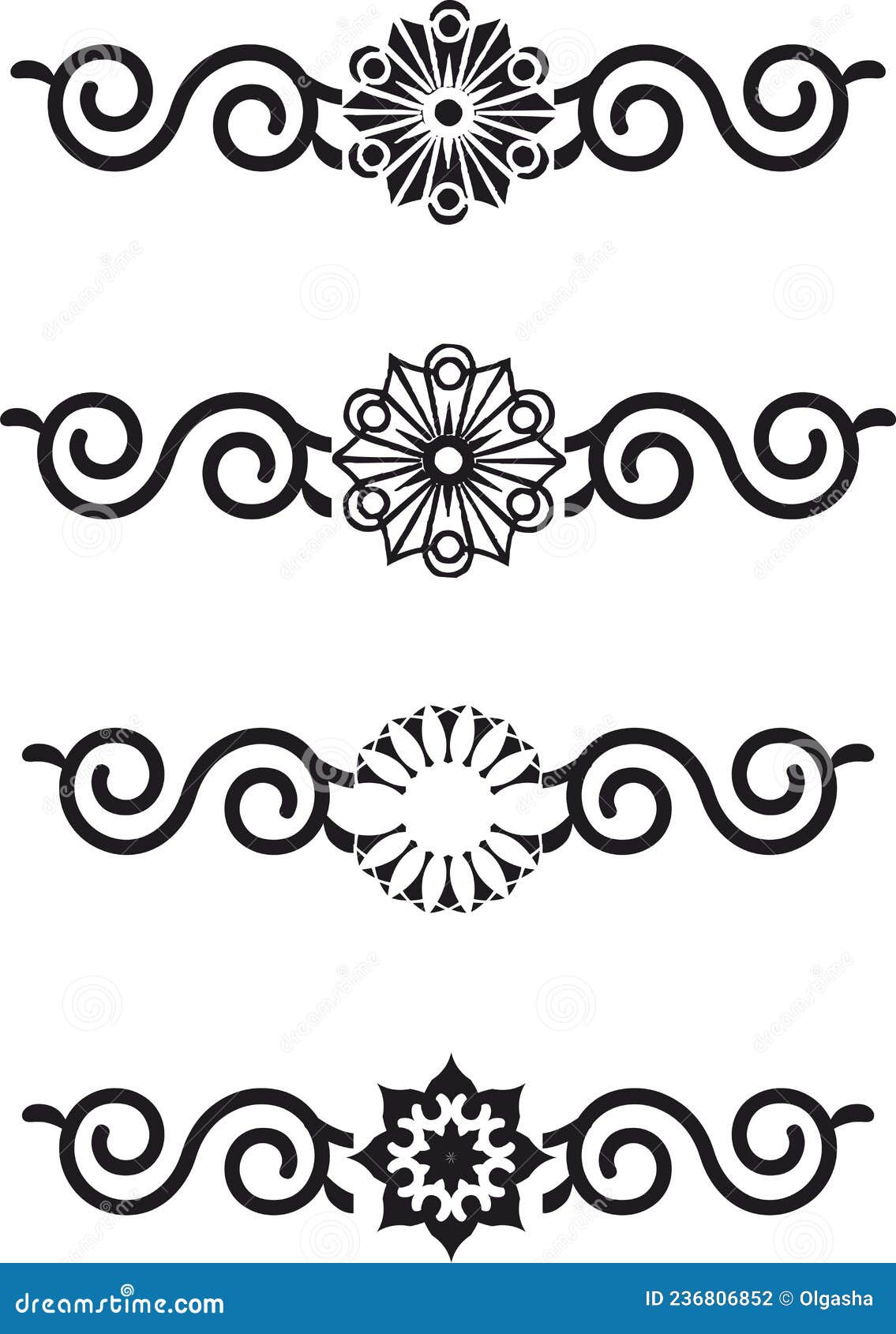 Graphic Decorative Elements, Text Breaks Set Stock Vector ...