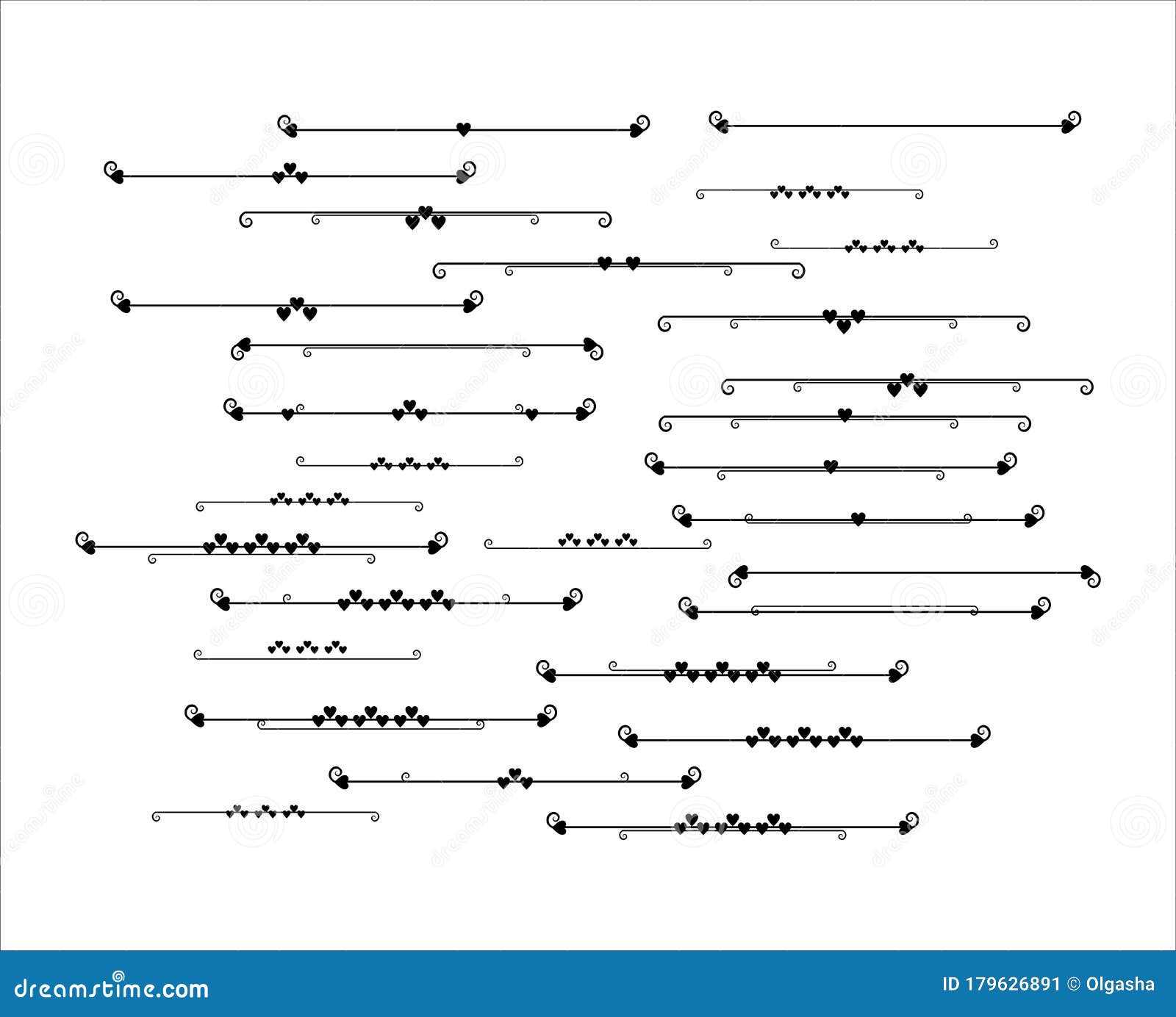 Graphic Decorative Elements, Text Breaks and Delimiter Line Stock ...