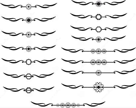 Graphic Decorative Elements, Text Breaks Set Stock Vector ...