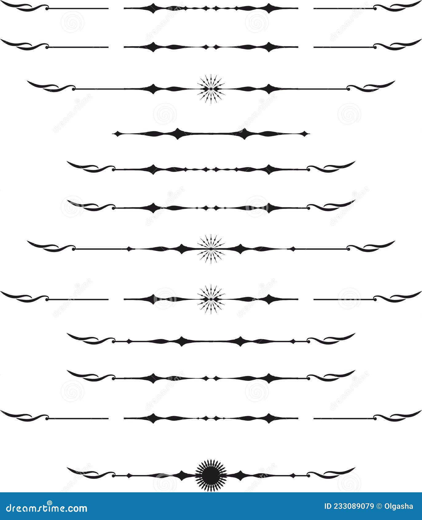 Graphic Decorative Elements, Text Breaks Set Stock Vector ...