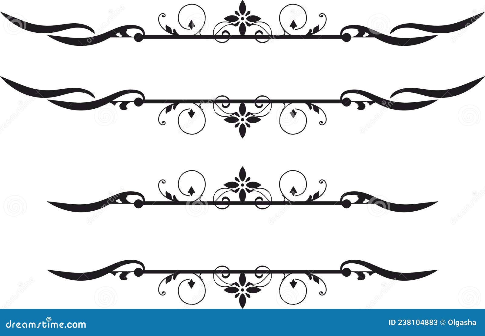 Graphic Decorative Elements, Text Breaks Set Stock Vector ...