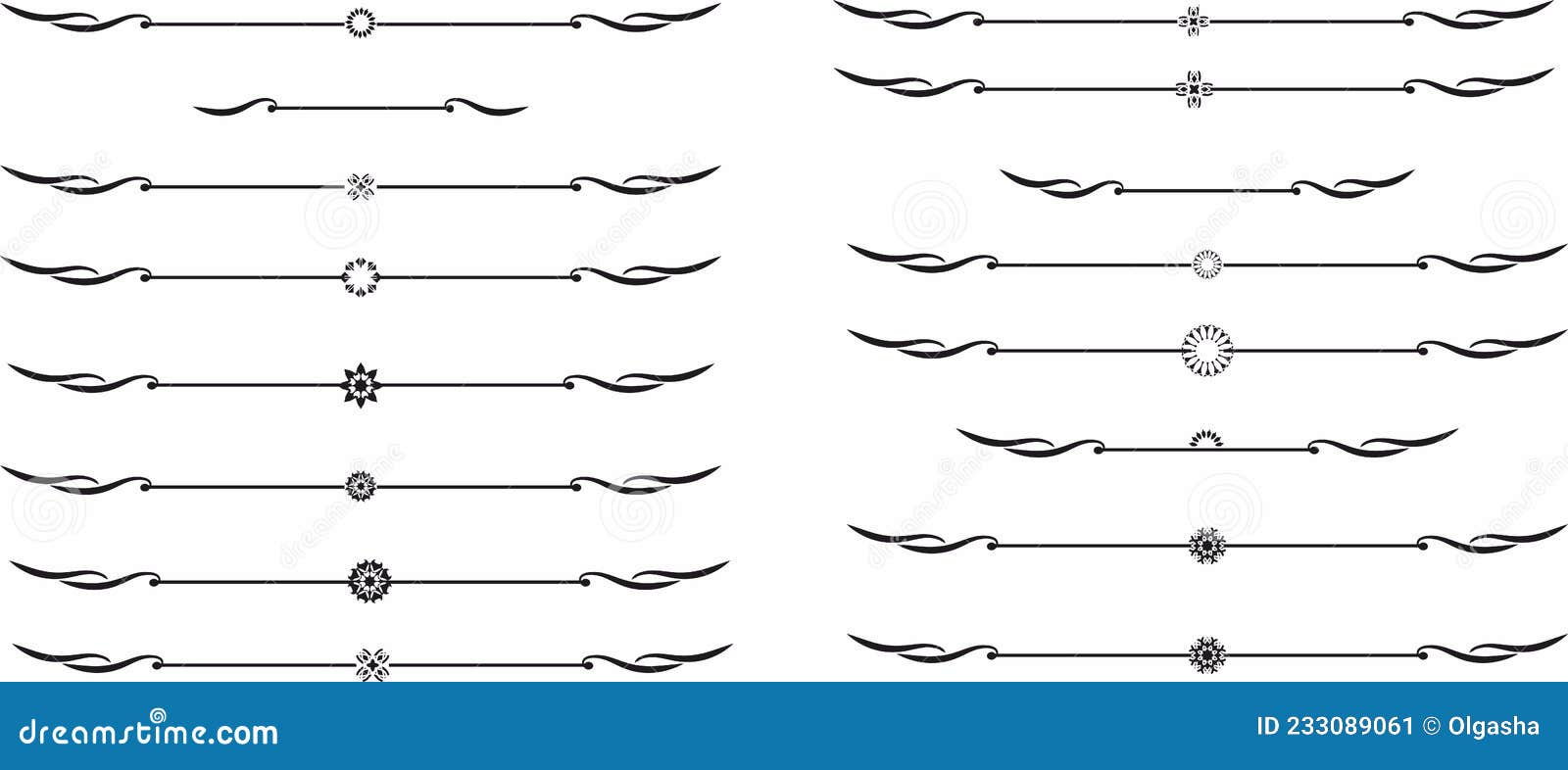 Graphic Decorative Elements, Text Breaks Set Stock Vector ...