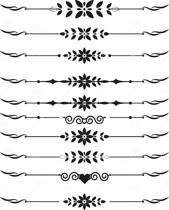 Graphic Decorative Elements, Text Breaks Set Stock Vector ...