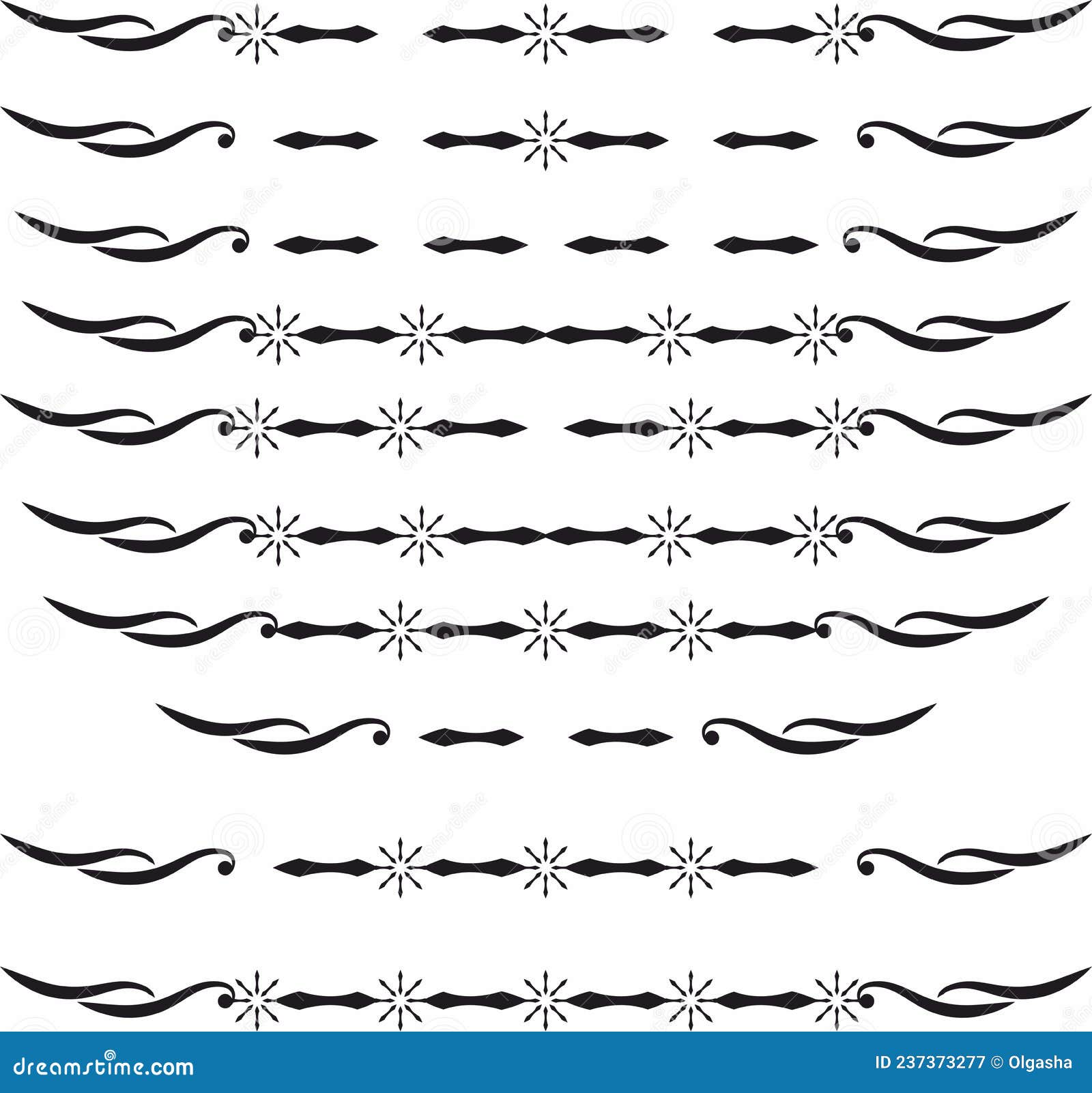 Graphic Decorative Elements, Text Breaks Set Stock Vector ...