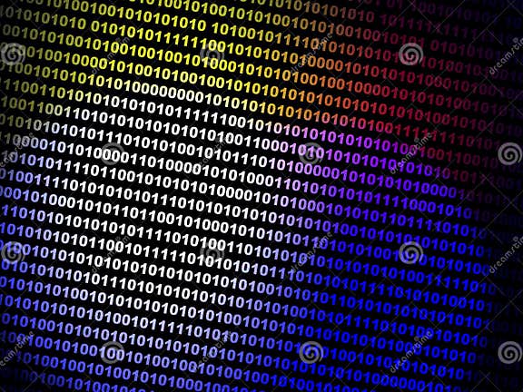 Graphic Depicting Binary Data Flow Stock Illustration - Illustration of ...
