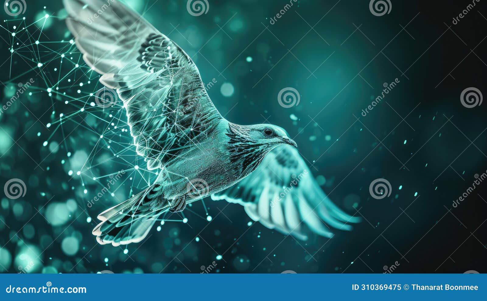 Illustration of a Digital Bird Symbolizing Connected Technology in ...