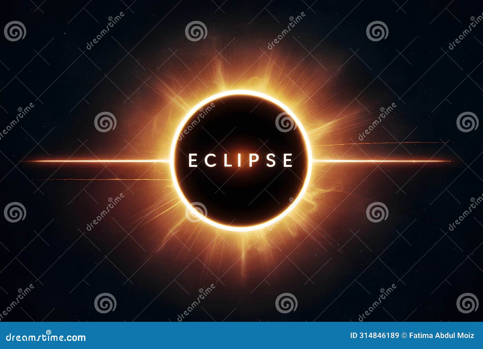 Graphic Depiction of Solar Eclipse with Moon Crossing Suns Path Stock ...