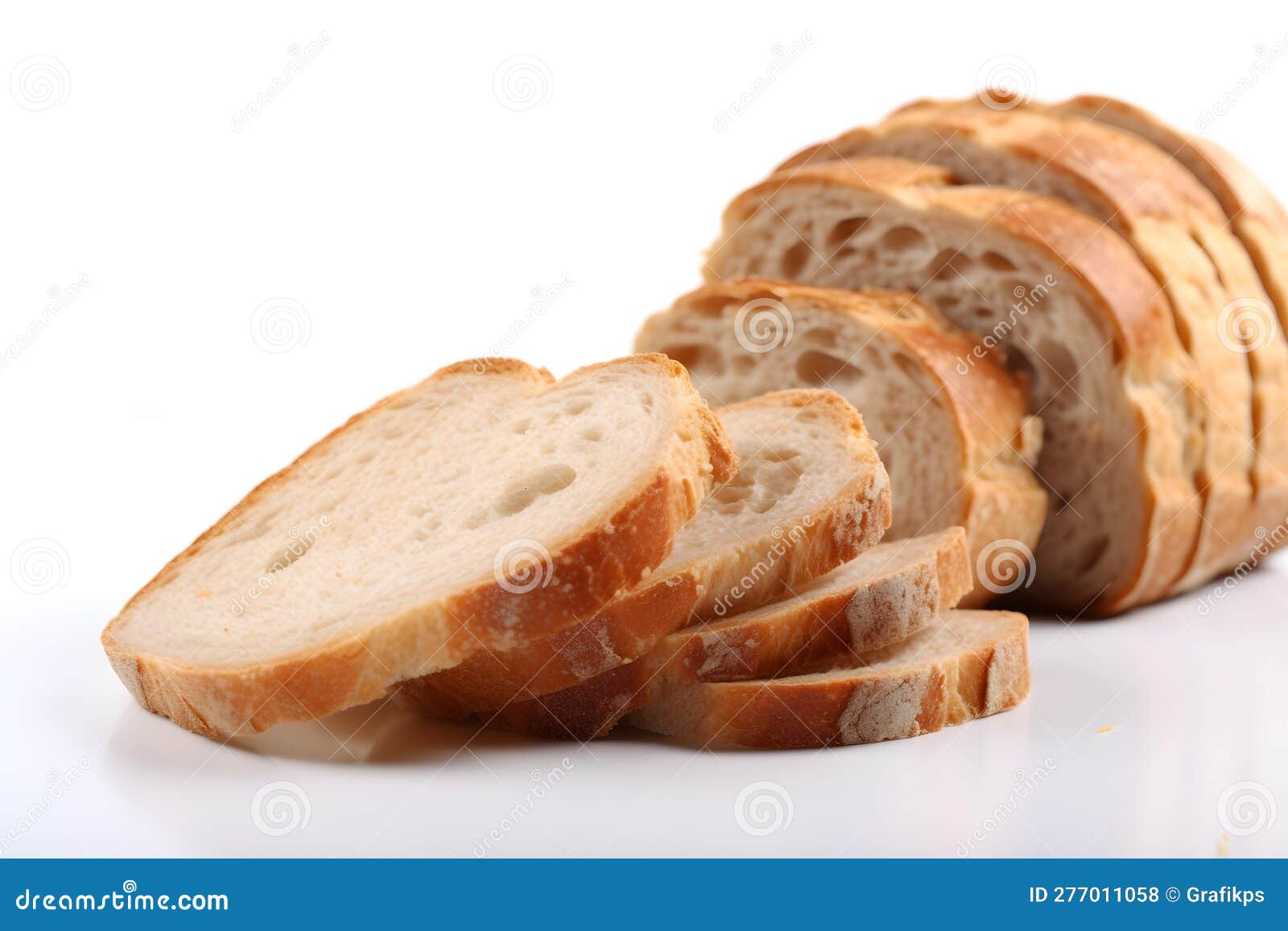 Composition Of Bread And Bread Slices On A Light Background. Bread Is A ...
