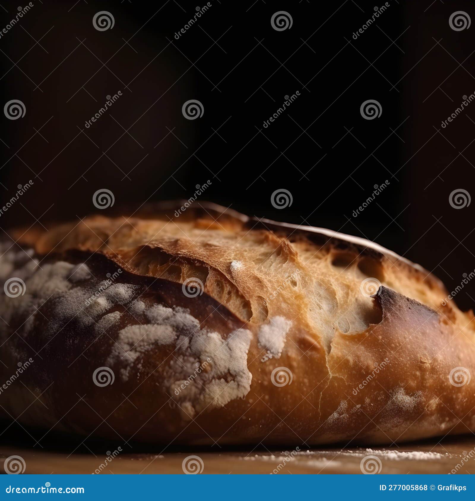 Slice Of Bread On A Dark Background. The Bread Stands Out With Its ...