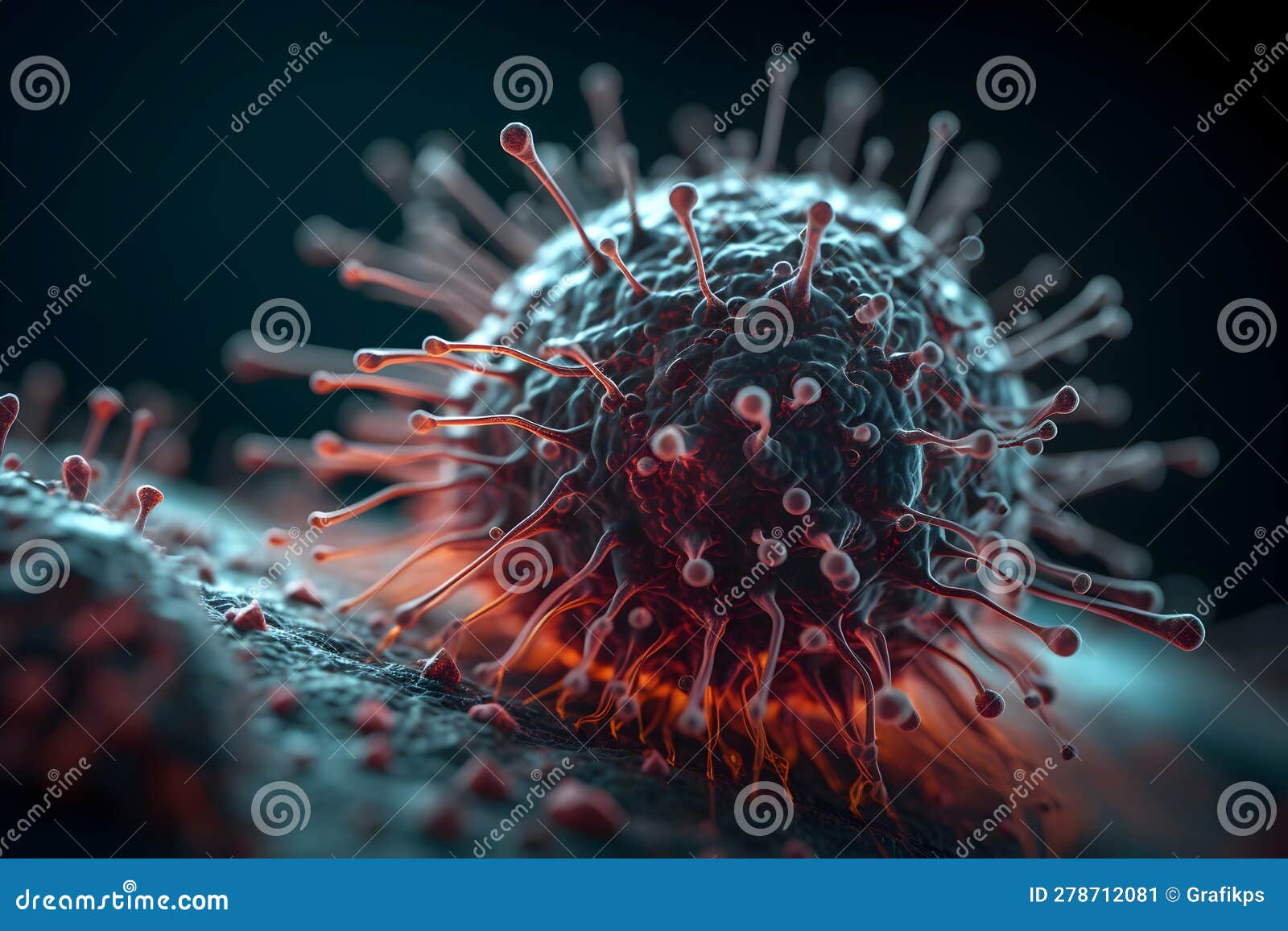 Virus Seen Under a Microscope, Showcasing Its Distinct Structure and ...