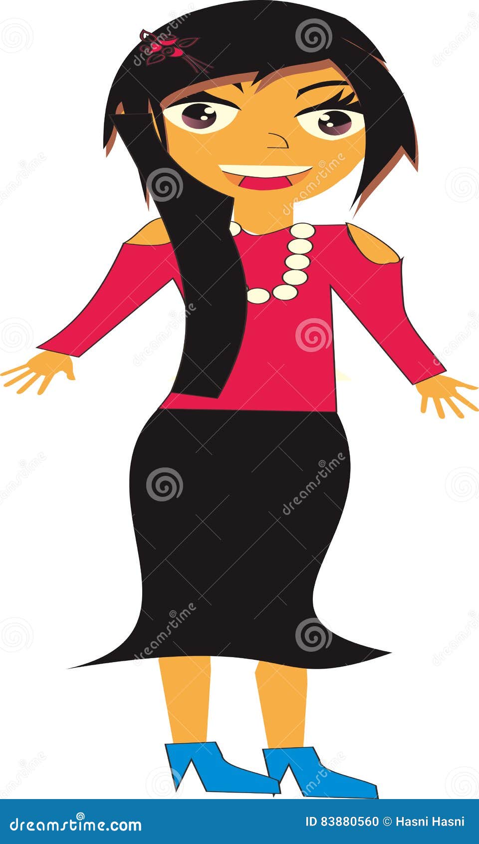 Graphic Design Animation Drawing Girl Beautiful Stock Vector ...