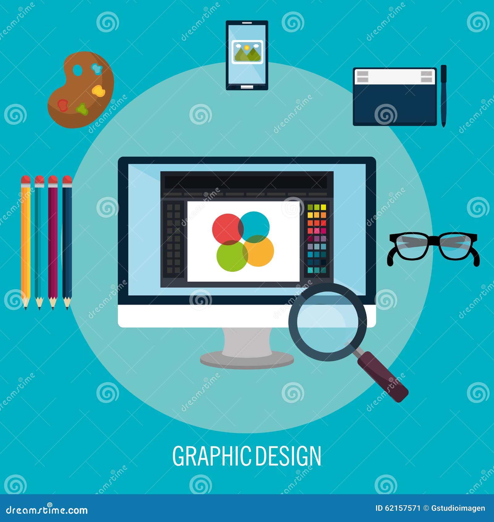 Graphic Design Art and Profession Theme Stock Illustration ...