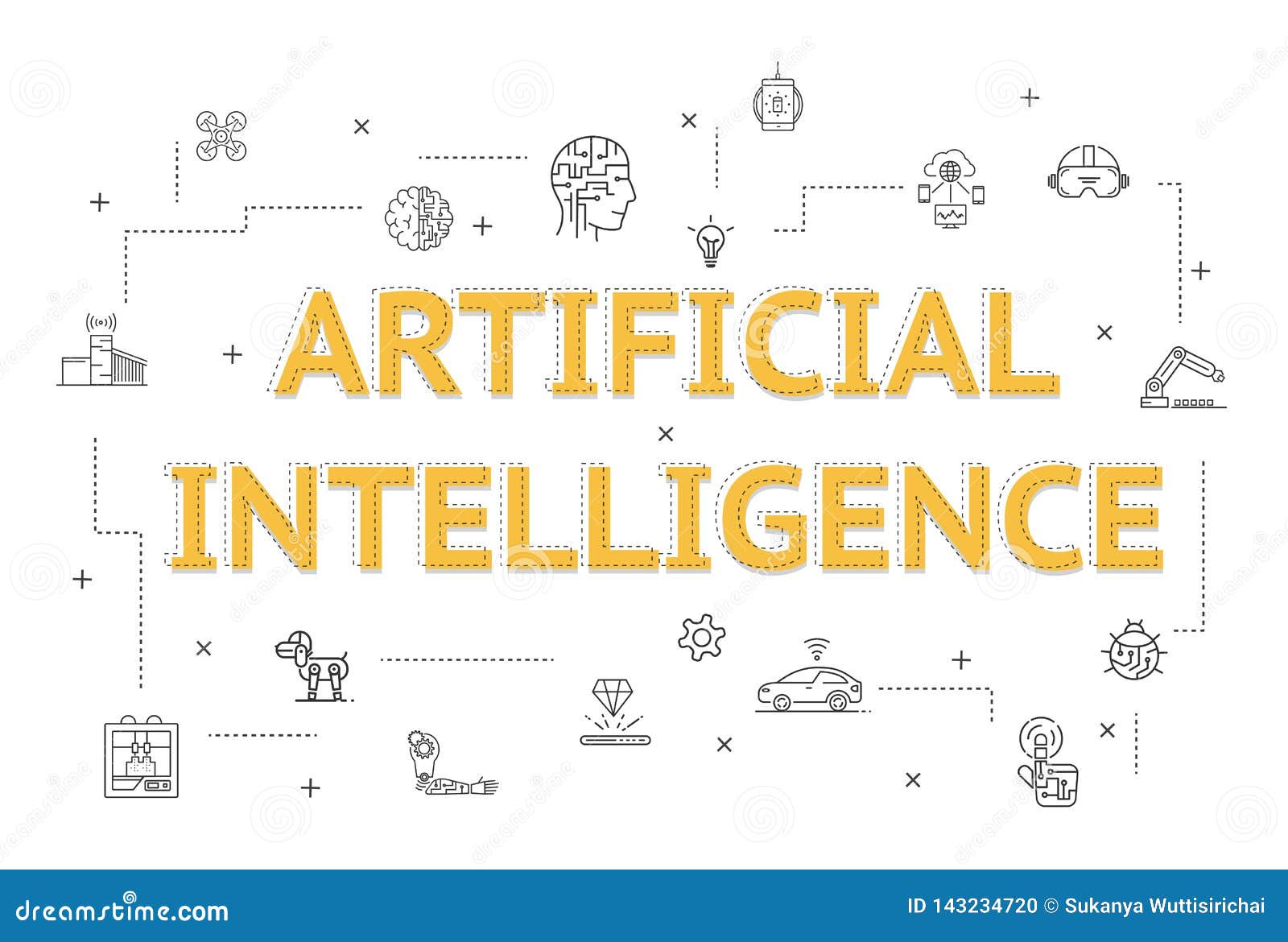 Graphic Design of Artificial Intelligence Stock Vector - Illustration ...