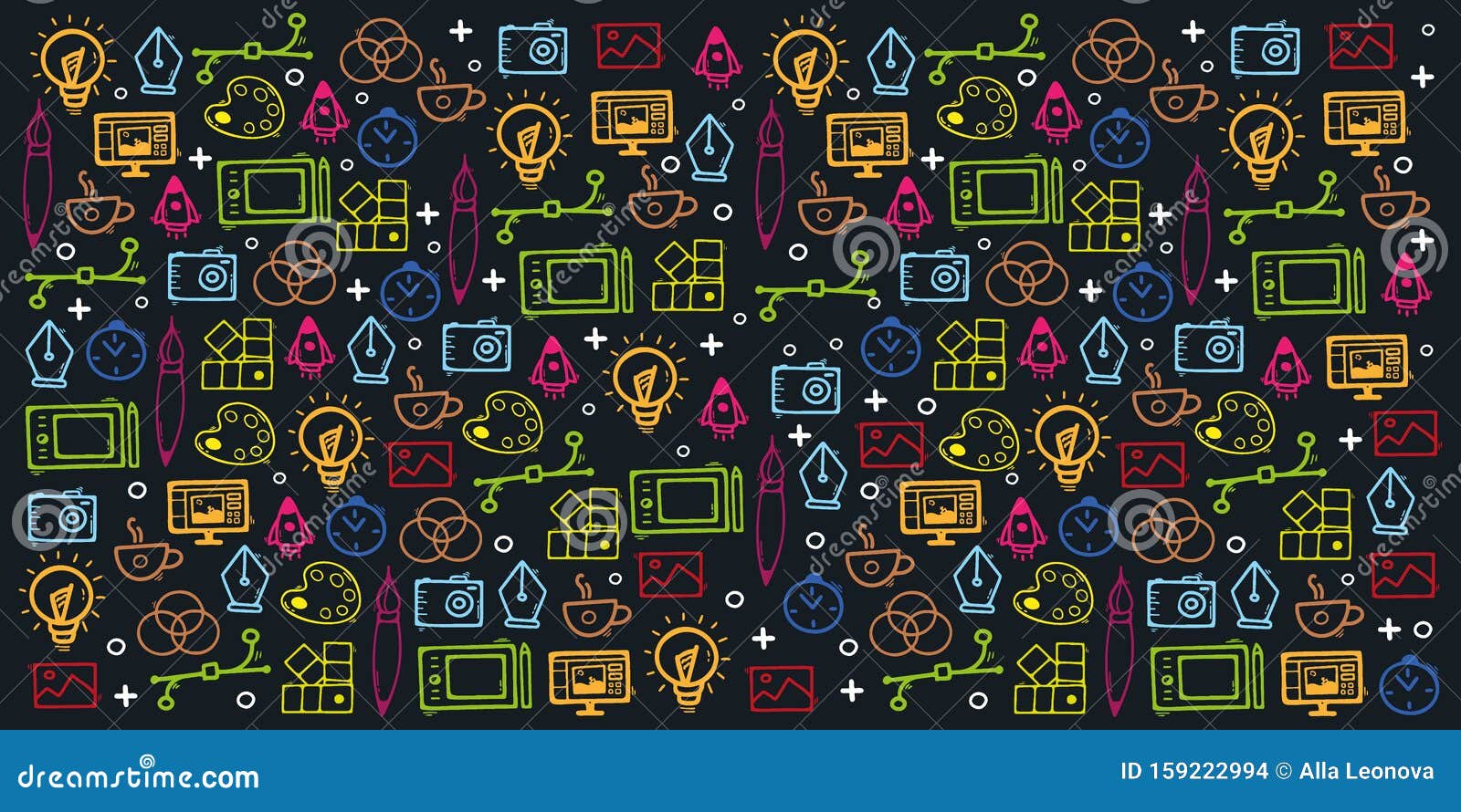 Graphic Design Background with Hand Draw Doodle Elements. Stock Vector ...