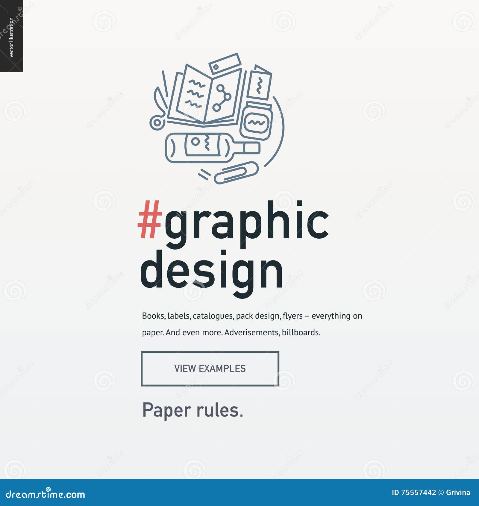 Graphic Design Block Website Template Stock Vector - Illustration of ...