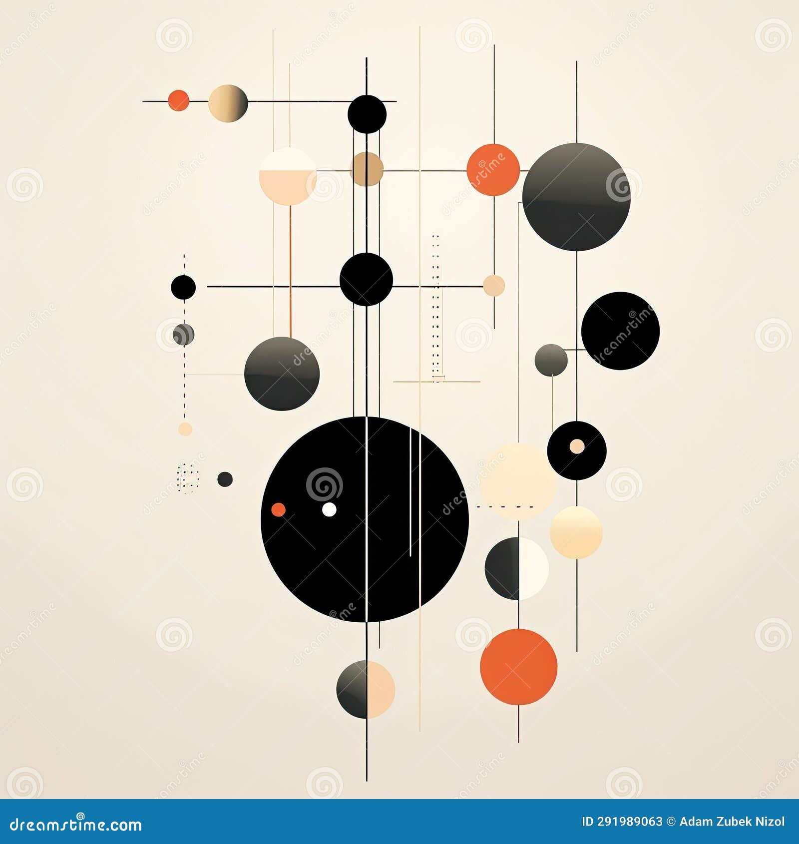 A Graphic Design of Circles and Lines Stock Illustration - Illustration ...