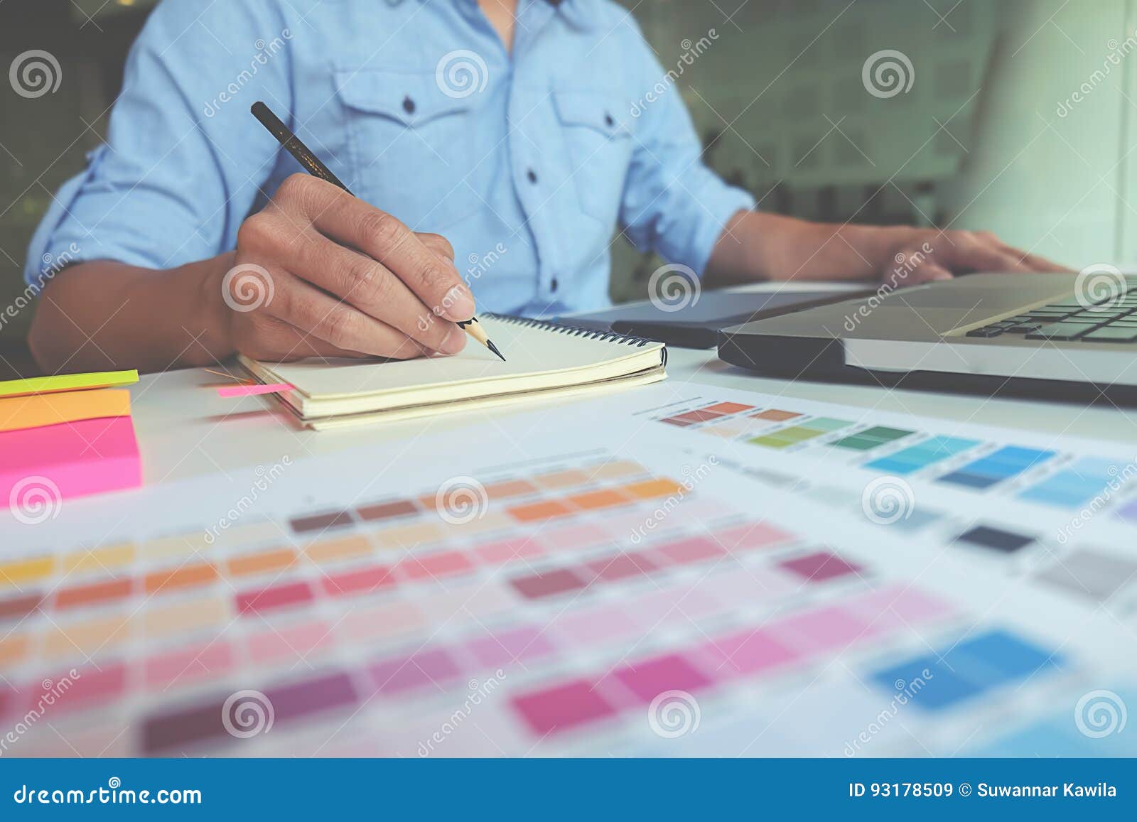 Graphic Design and Coloured Swatches Stock Image - Image of creativity ...