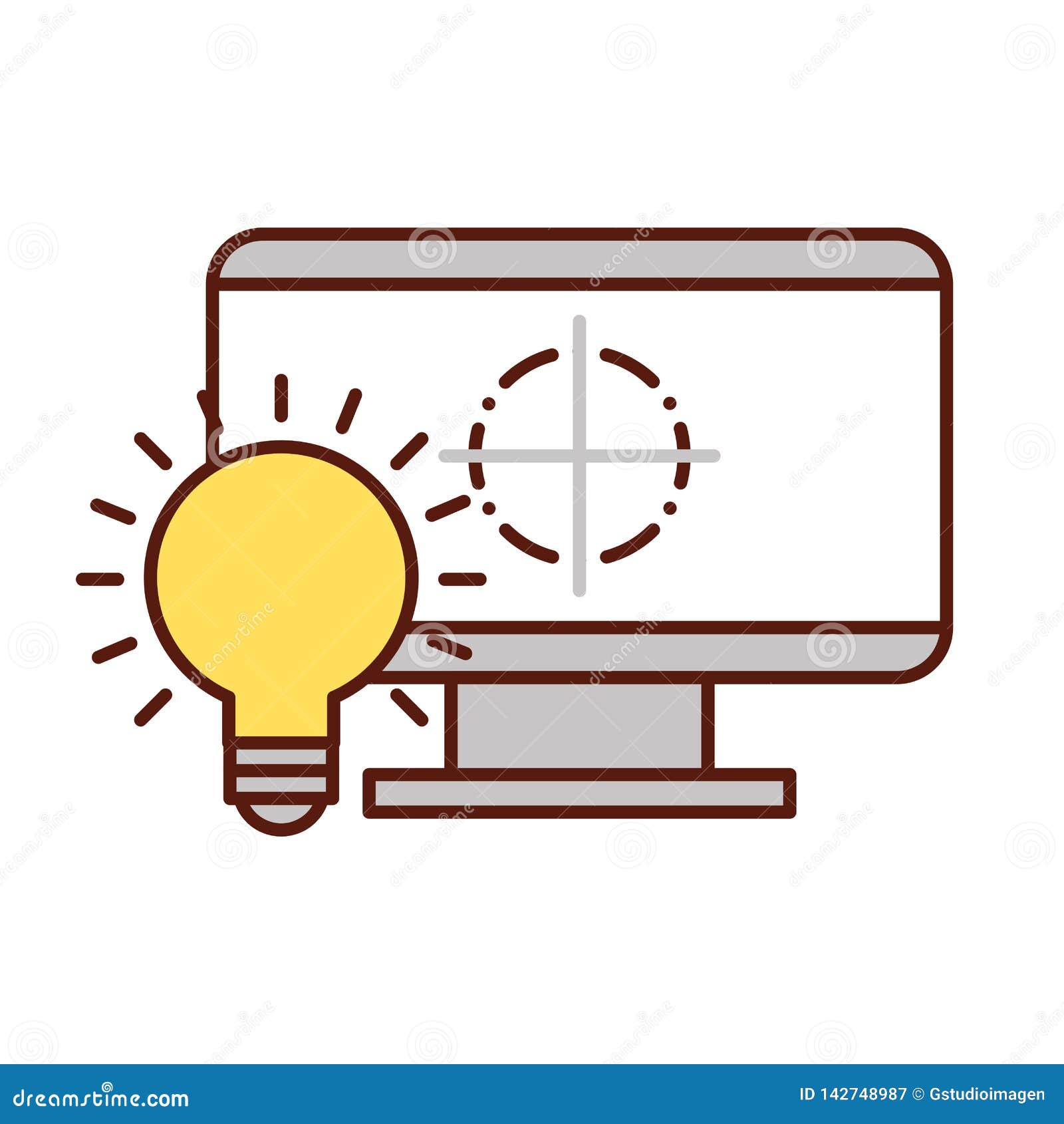 Graphic Design Computer Bulb Idea Creativity Stock Vector ...