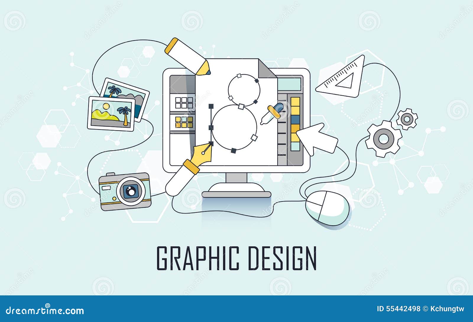 Graphic design concept stock vector. Illustration of merchandise - 55442498