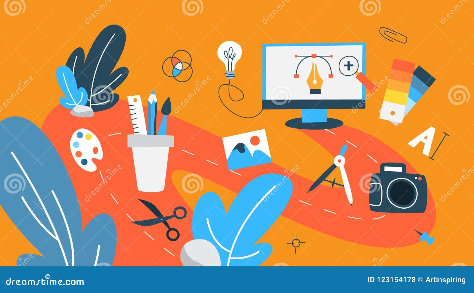Graphic design concept stock vector. Illustration of clock - 123154178
