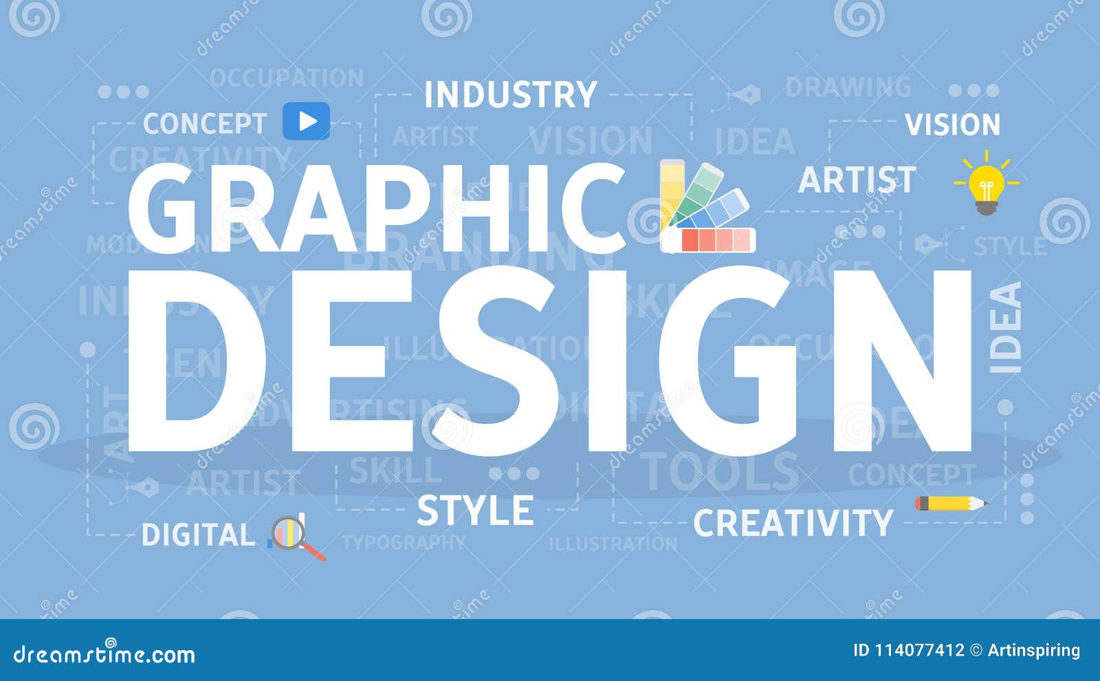Graphic design concept. stock vector. Illustration of designer - 114077412