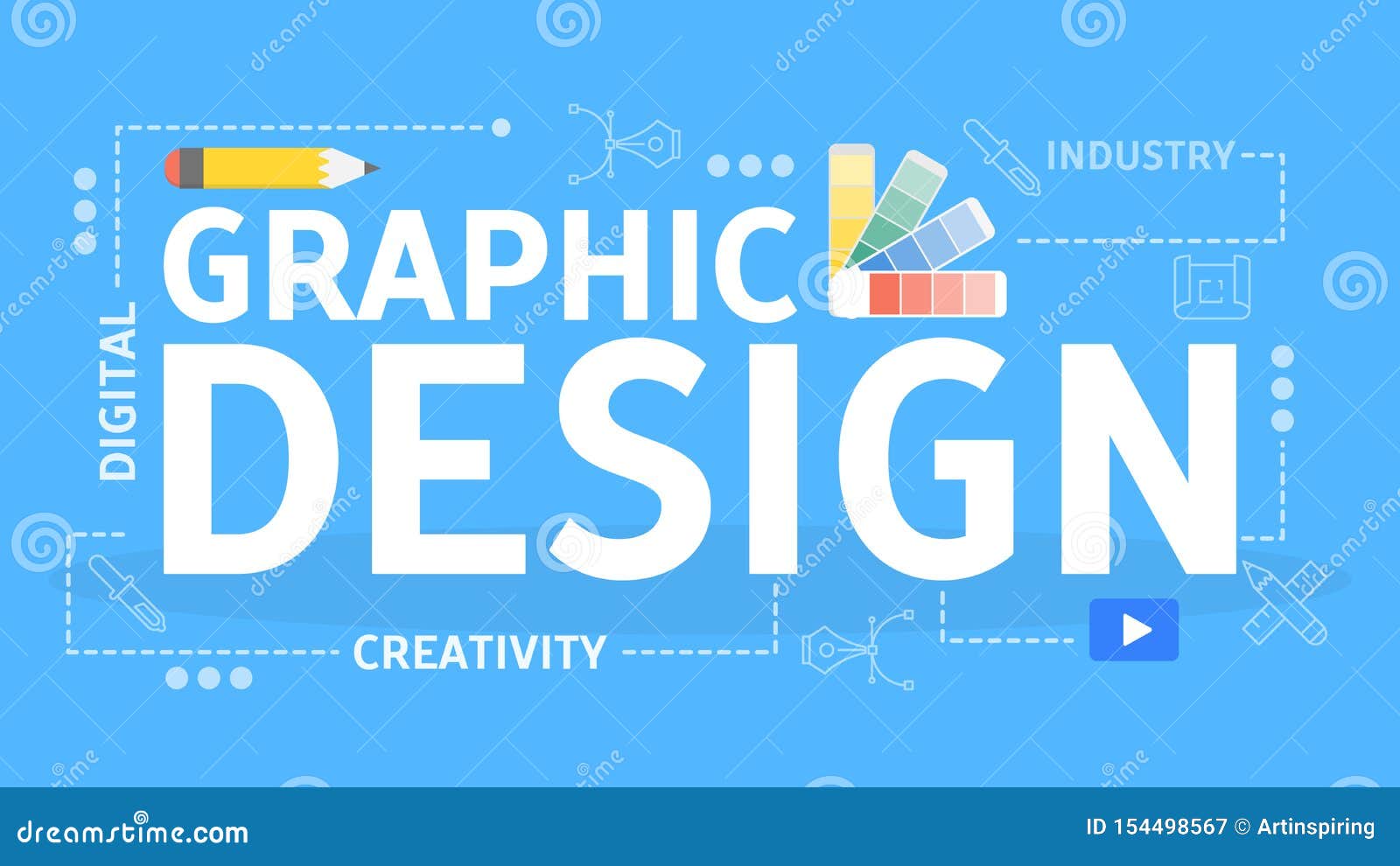 Graphic Design Concept. Idea of Digital Art Stock Vector - Illustration ...