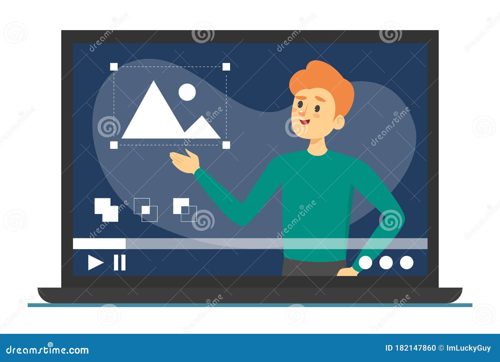 Graphic Design Courses Online. a Male Teacher Stock Illustration ...
