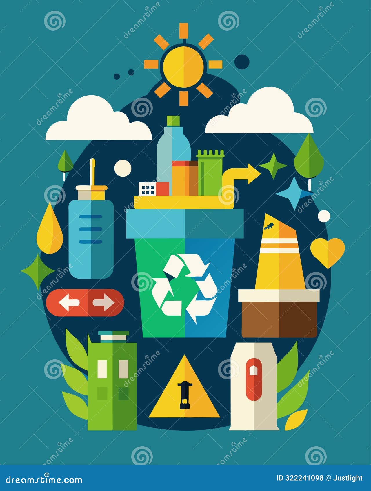 A Graphic Design Created Using Different Types of Recycled Materials ...