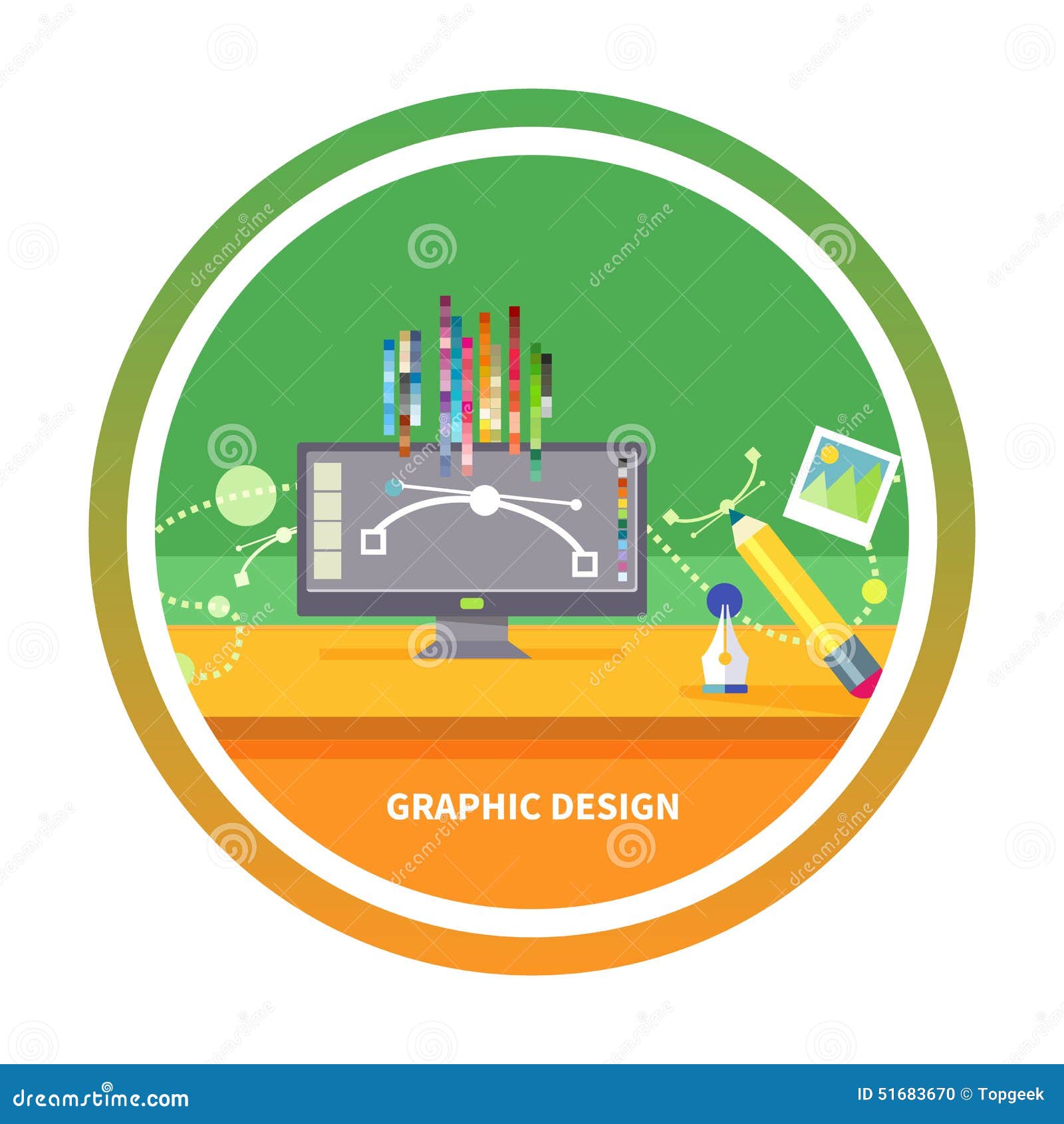 Graphic Design and Designer Tools Concept Stock Vector - Illustration ...