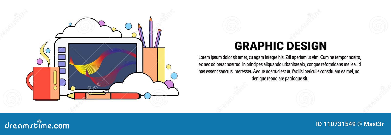 Graphic Design Development Concept Horizontal Banner with Copy Space ...