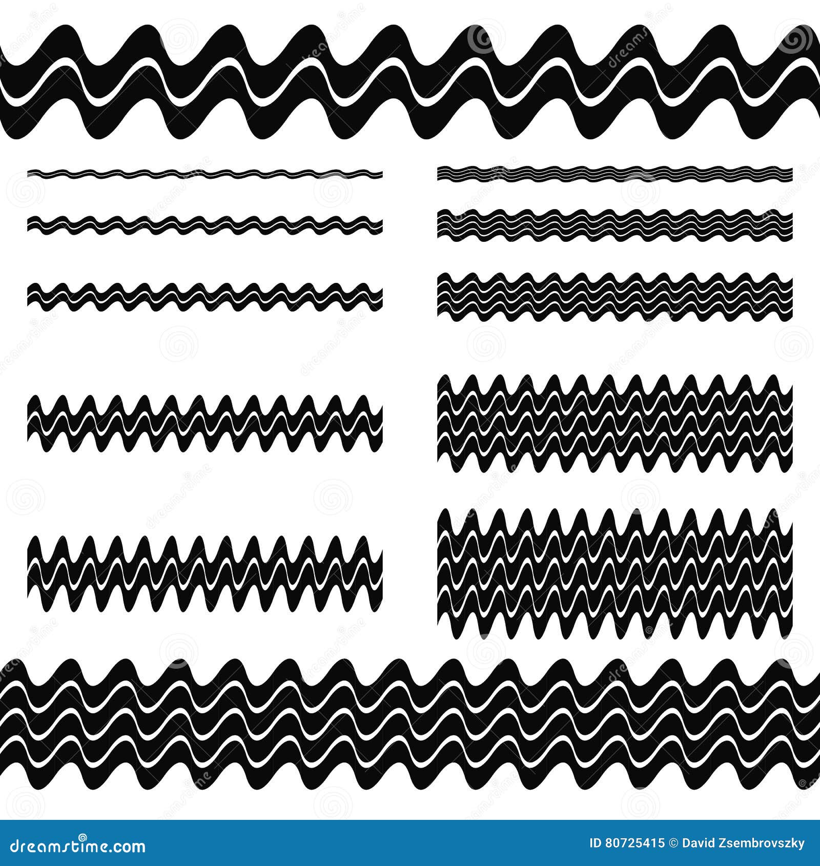 Graphic Design Elements - Asymmetrical Wave Lines Stock Vector ...
