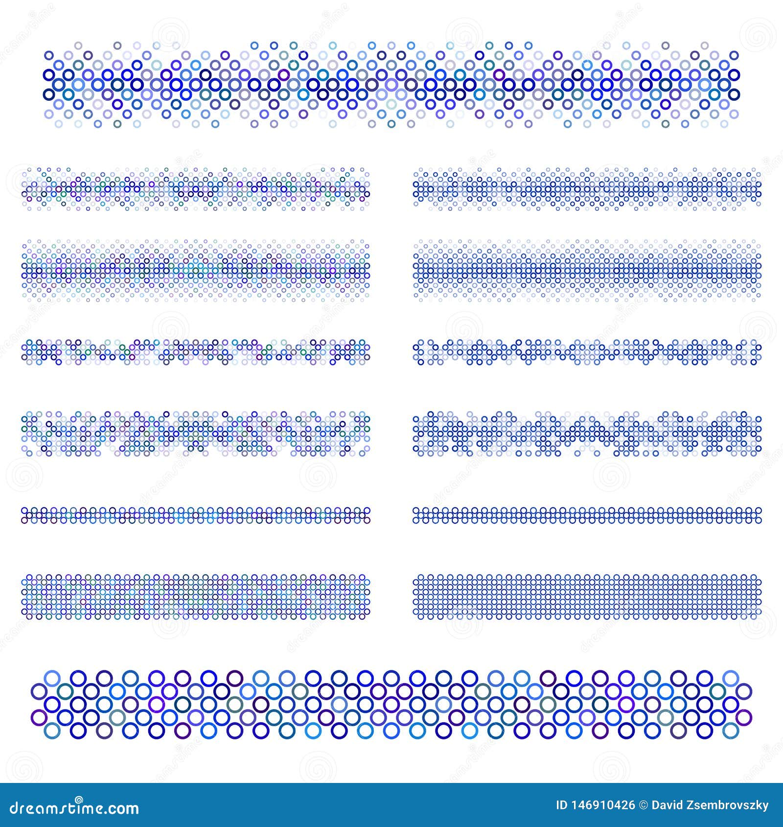 Graphic Design Elements - Blue Divider Line Set Stock Vector ...