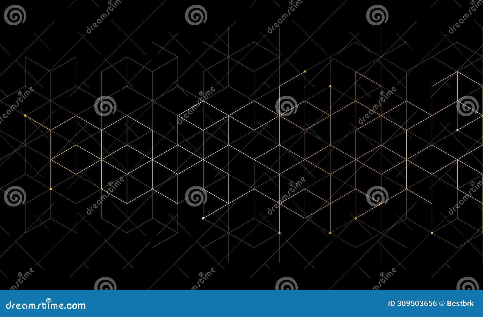 The Graphic Design Elements with Isometric Shape Golden Blocks ...