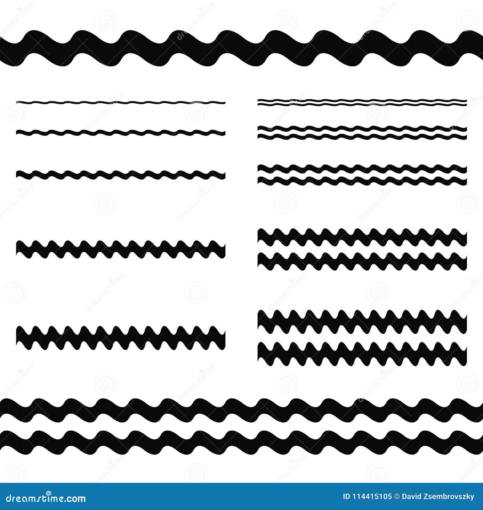 Graphic Design Elements - Wave Line Divider Set Stock Vector ...