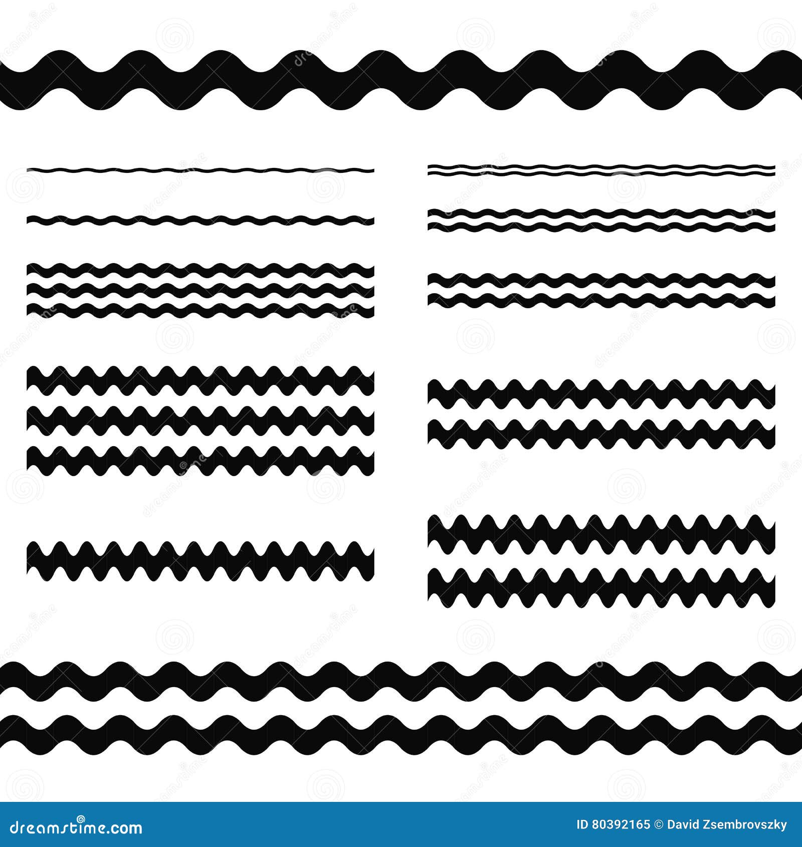 Graphic Design Elements - Wave Line Divider Set Stock Vector ...