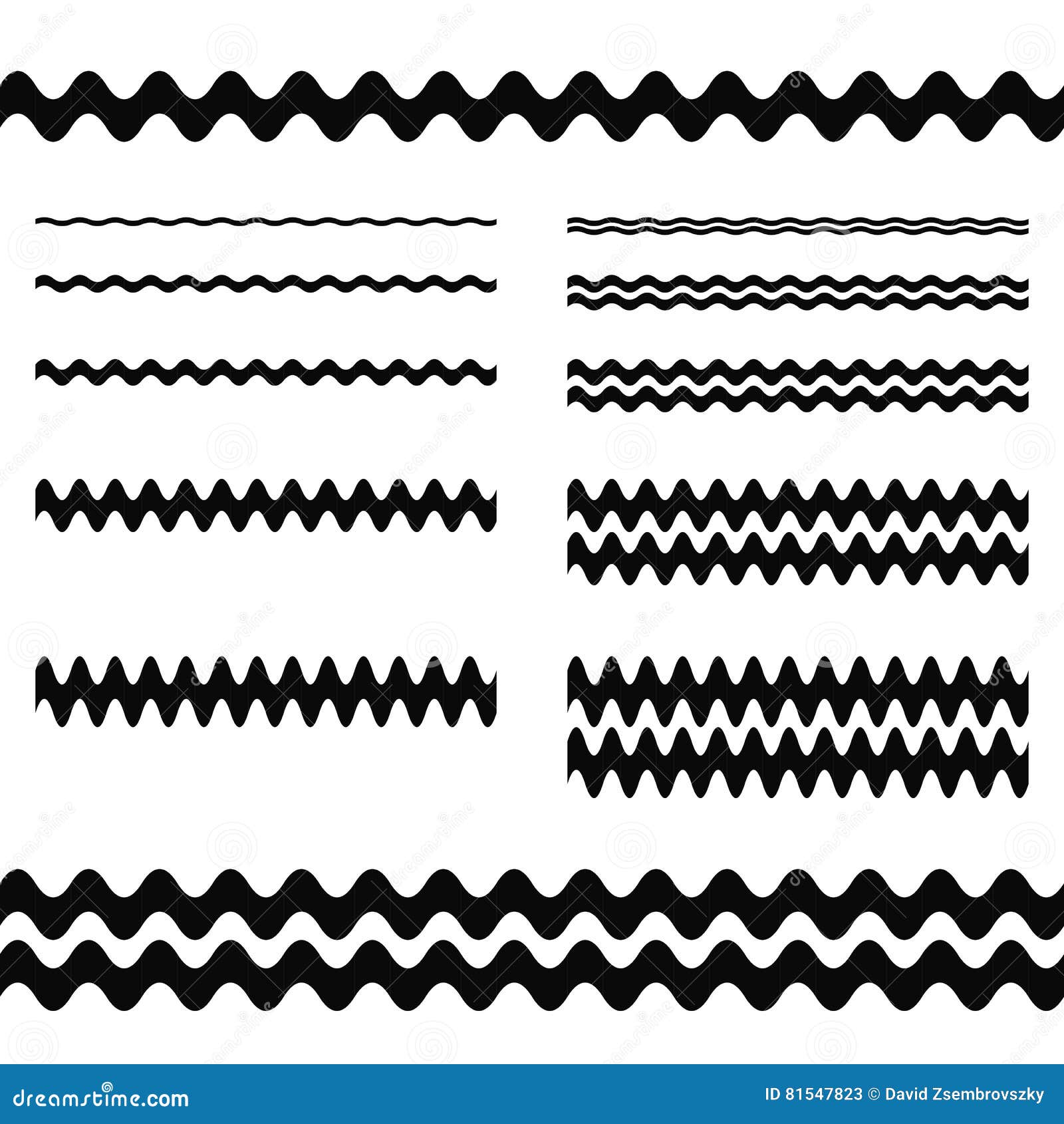 Graphic Design Elements - Wave Line Divider Set Stock Vector ...